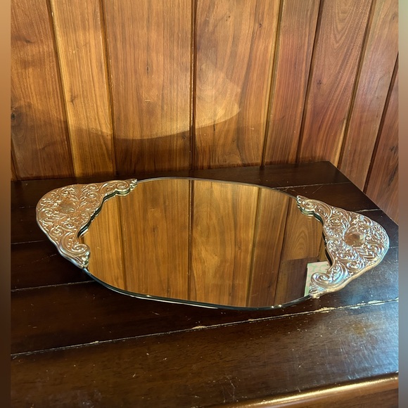 Godinger | Bath | Nib Vintage Godinger Silver Plate Mirror Vanity Tray ...